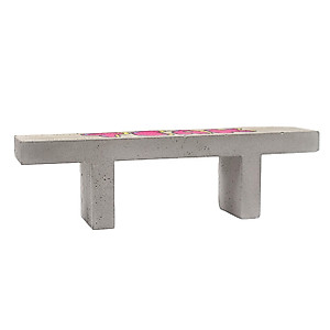 Concrete Fingerboard Bench, Full Color Teak Tuning Logo Graphic - 7" Long, 1.5" Wide, 2" Tall - 1:12 Scale - Teak Tuning
