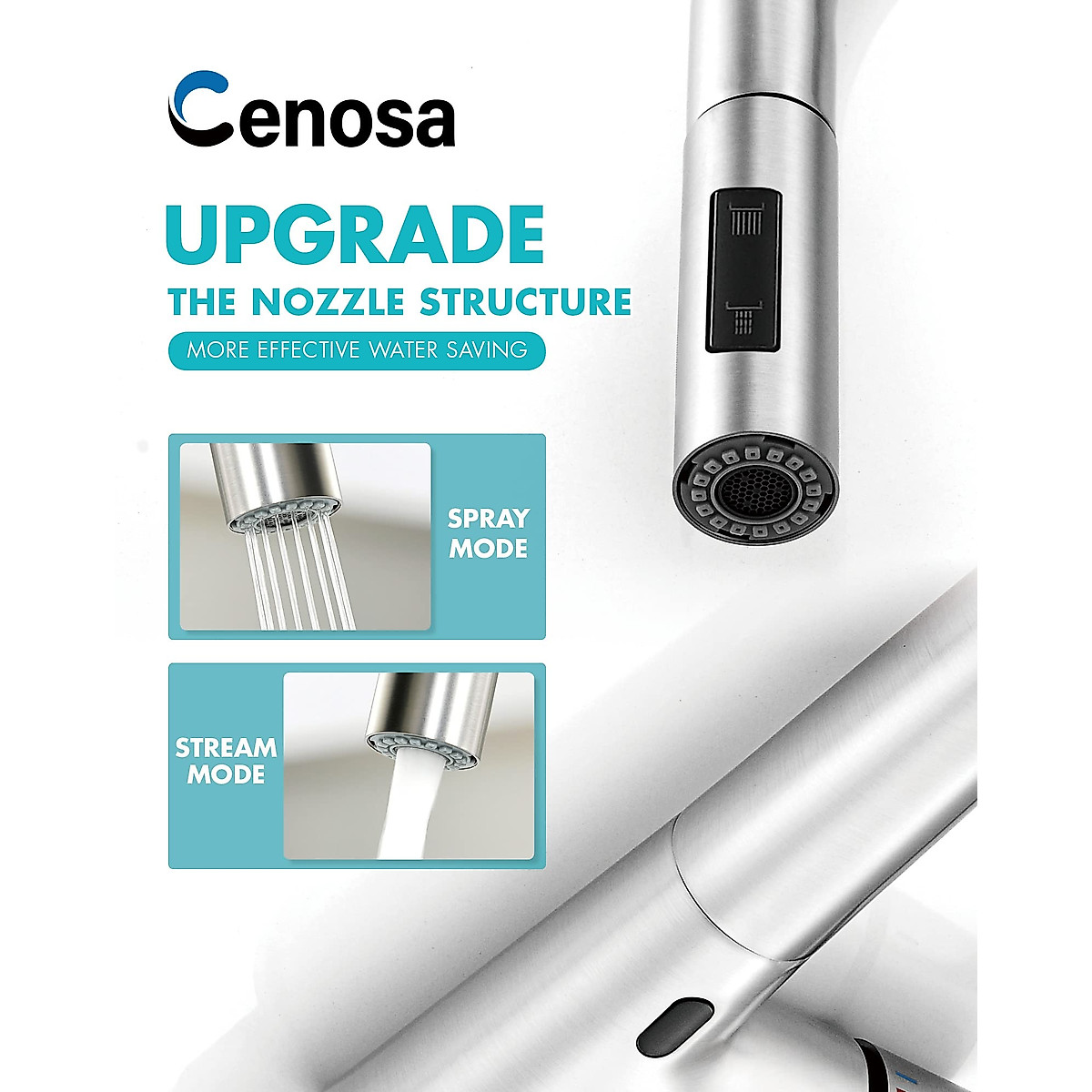 Touchless Kitchen Faucet with AC Adapter, Smart Motion Sensor Hands Free Single Handle Kitchen Sink Faucet with Pull Down Sprayer, Brushed Nickel