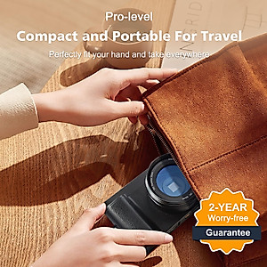 4K Digital Camera with Flash, 48MP Camera for Photography Teens Adults Autofocus Vlogging and YouTube Cameras with Flip Screen, Anti-Shake, 16X Digital Zoom, 32GB Card, Two Batteries, Lanyard