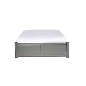 AFI Concord Queen Size Platform Bed with Footboard & Storage Drawers in Grey