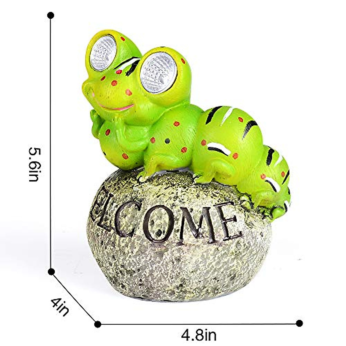 Bo-Toys Solar Powered Caterpillar On A Welcome Stone Outdoor LED Garden Light Decor