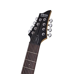 Schecter C-8 DELUXE Satin Black 8-String Solid-Body Electric Guitar, Satin Black