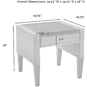 Crosley Furniture Capella All Weather Rattan Wicker Outdoor Side Table for Patio, Deck, Porch, Brown