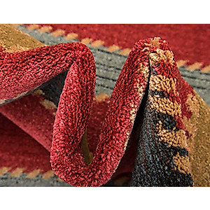 Unique Loom Fars Collection Area Rug - Monterey (8' Round, Multi/ Rust Red)