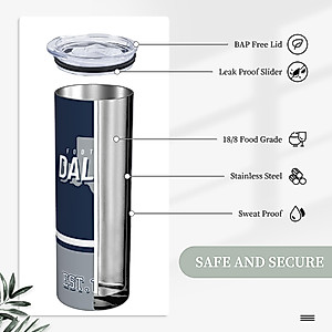 LANJAO Tumbler 20oz Straight Skinny Car Cups With Insulated Cup Sleeve Portable Handle, Sports Travel Coffee Mug, Stainless Steel, Insulated,Classic Collection Gifts for Men Women Fans