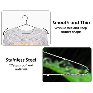 KEETDY 50 Pack Metal Hangers Coat Hangers Heavy Duty Stainless Steel Clothes Hanger for Closet Clothing Shirt Suit Pant 16.4 Inch