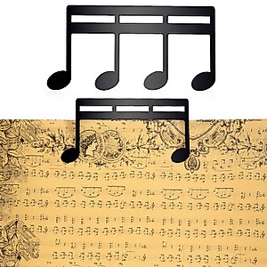Metal Music Book Clip, Music Stand Clips Sheet Music Clips for Outdoor Playing, Note Paper, Books Piano, Guitar, Violin, Keyboard (Black)