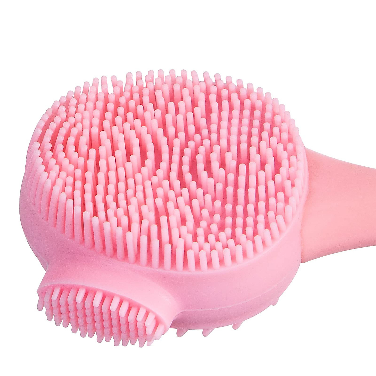 Silicone Facial Cleansing Brush 3 Designs, Beomeen 4 in 1 Handheld Face Scrubber for Deep Gentle Exfoliating, Double-Ended Face Wash Scrub Brush for Face Skincare and Massage (Pink)