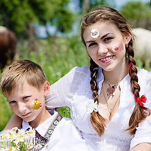 Estune 500 Pieces Farmhouse Animal Temporary Tattoos for Kids farmhouse Animal Tattoos Kids Tattoo Stickers for Kids Pig, Calf, Lamb, Chick Animal Temporary Tattoos for Teens Theme Party Supplies