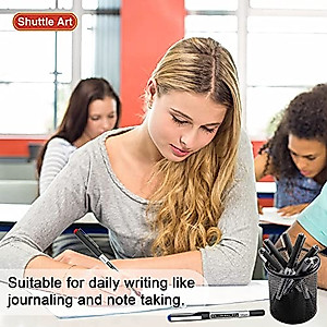 Shuttle Art RollerBall Pens, 25 Pack(21 black 2 blue 2 red) Fine Point Roller Ball Pens, 0.5mm Liquid Ink Pens for Writing Journaling Taking Notes School Office