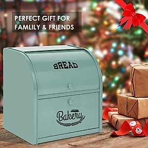 Olebes Bread Box, Metal Bread Box For Kitchen Countertop, Bread Storage Container Holds 2 Loaves Of Bread, High Capacity Breadbox, Bread Holder Suit Farmhouse Kitchen Decor For Counter (Black)