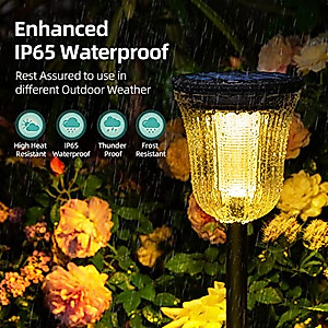 Ortope Solar Pathway Lights Outdoor Garden,200 Lumen 4Pack Solar Powered Outdoor Landscape Path Lights,12Hrs Long Last High Lumen LED Solar Walkway Yard Garden Sidewalk Patio Lights Waterproof