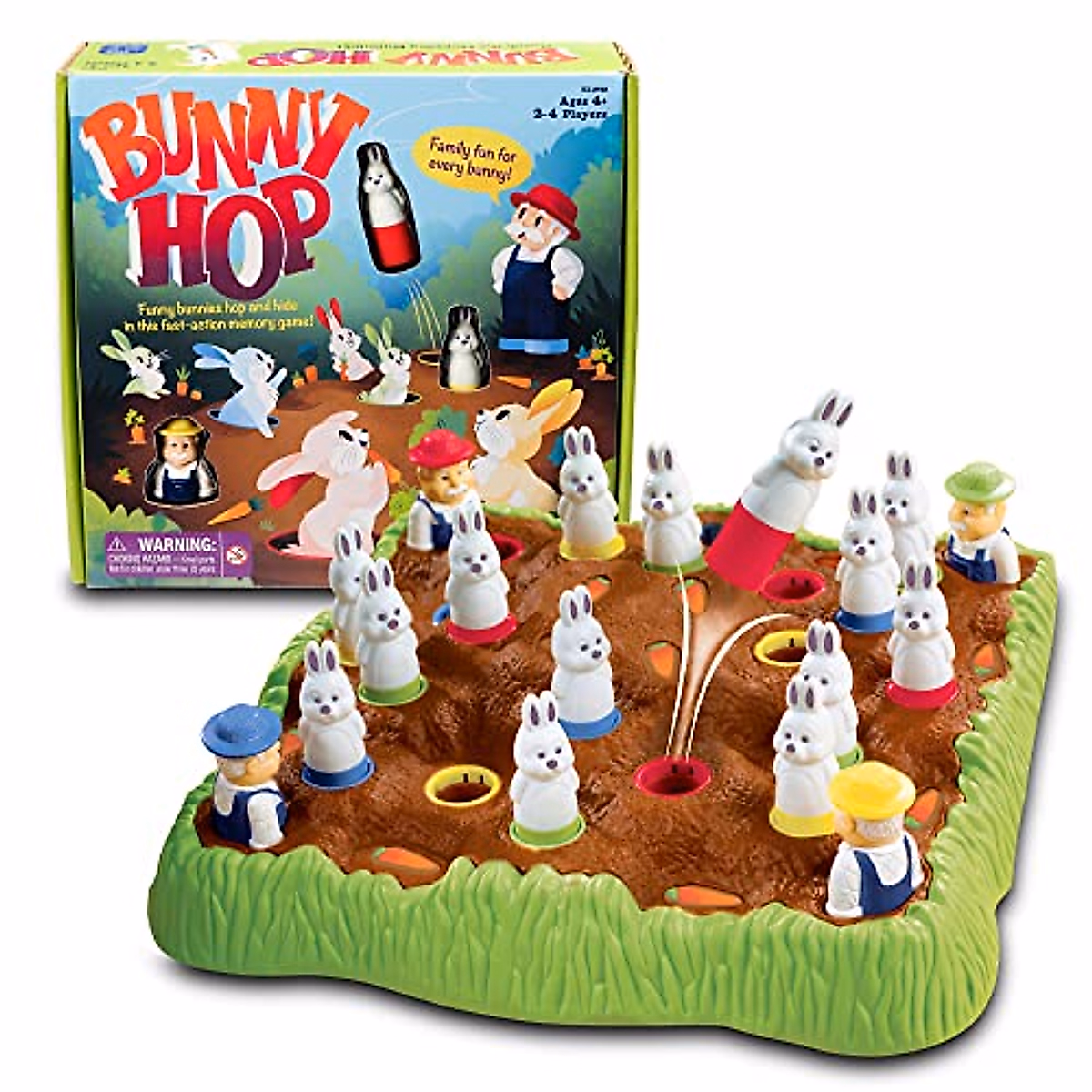 Educational Insights Bunny Hop: Memory & Color Recognition Preschool & Toddler Game, 2-4 Players, Gift for Kids Ages 4+
