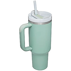 ANNA QUEEN 40 oz Tumbler With Handle and Straw Lid,Quencher H2.0 Vacuum Stainless Steel Insulated Tumblers,Insulated Cup,Travel Mug Iced Coffee Cup,Heat,Travel Mug for Hot and Cold Beverages