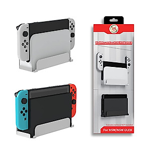 EJGAME Switch OLED White Steel Mount,Wall Mount Bracket Compatible with Nintendo Switch and Switch OLED-White