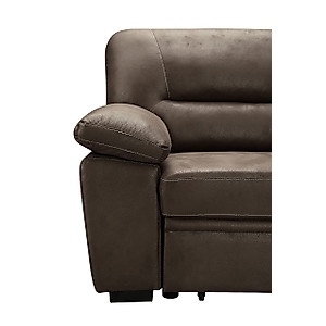 Lilola Home Kipling 99" W Saddle Brown Microfiber Reversible Sleeper Sectional Sofa Chaise