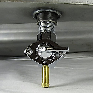 Motorcycle 3/8" NPT OEM Filtered Petcock STRAIGHT Elbow Fuel Shut Off Valve - For Use with 1/4" ID Fuel Hose - Replaces HD Part # 62125-55B - Chrome Plated - Harley Chopper Bobber Cafe Racer (3/8STRT)