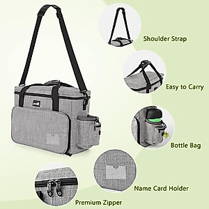 Petcute Dog Travel Bag for Large Dog, Airline Approved for Dog and Cat, Camping Essentials with 2 Food Containers, 2 Collapsible Bowls, Weekend Tote Organizer for Travel Camping