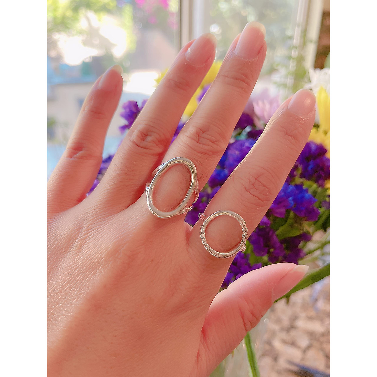 MINDDHA Sterling Silver Circle Ring - Handmade Infinity Band from Israel - Dainty Karma Ring for Women - Ideal Gifts for Anniversary, Birthday, Special Occasions - Stylish Ring, 3.8mm Width, Size 9