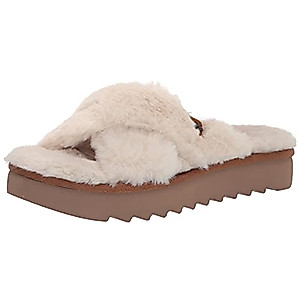 Koolaburra by UGG Women's Fuzz It Sandal, Natural, Size 11