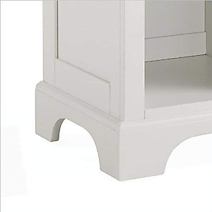 Home Styles Naples White Nightstand with Drawer, Mahogany Hardwood Solids and Engineered Woods, and Open Storage Space