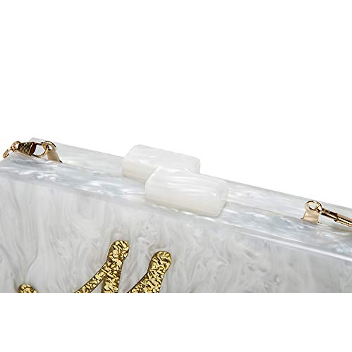 MRS Clutch Purse Women Evening Handbag Acrylic Clutch Bag for Bride Party GLD