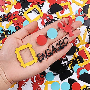 240 Pieces Friends TV Show Confetti for Bridal Shower Decorations, Friends Themed Bachelorette Table Decorations Include Lobster, Engaged Confetti