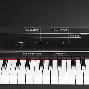 The ONE Keyboard Piano, 61 Key Piano Keyboard for Beginner/Professional, Electric Piano w/Lighted Keys, Music Stand & Piano App, Supports USB MIDI/Audio/Microphone/Headphones/Sustain Pedal