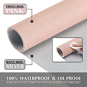 K KNODEL Desk Mat Waterproof for Desktop, Leather Desk Pad for Keyboard, Mouse Pad Protector for Office and Home (Pink, 31.5" x 15.7")