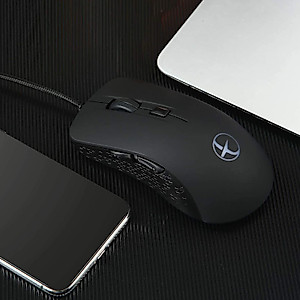 WREWING Wired Gaming Mouse, Ergonomic Programmable USB Warmer Heated Mouse with 6 Buttons 2400 DPI, for Windows Mac PC Games (Black)
