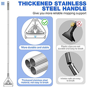 String Mop Heavy Duty for Floor Cleaning- Industrial Commercial Mop with 59inch Mop Handle, Wet Mop for Home,Garage,Office, Workshop, Warehouse Floor Cleaning