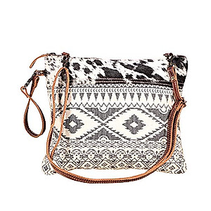 Myra Bag Classic Canvas, Rug, Leather & Hairon Crossbody Bag S-1932
