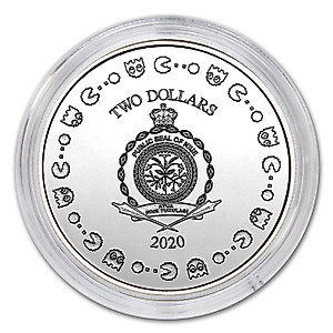 2020 1 oz Niue Silver Pac-Man 40th Anniversary Coin Brilliant Uncirculated (in Capsule) with Certificate of Authenticity $2 BU