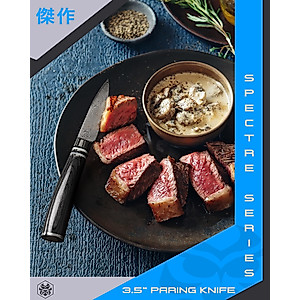 KESSAKU 3.5-Inch Paring Knife - Ronin Series - Forged High Carbon 7Cr17MoV Stainless Steel - Pakkawood Handle with Blade Guard