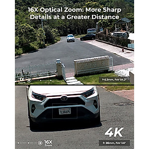 REOLINK 4K PTZ Security Camera System, 360 Degree View PoE Camera with 16X Optical Zoom for Outdoor Surveillance, Auto Tracks Human/Vehicle/Pet, Two-Way Talk, 260ft IR Night Vision, RLC-823A 16X