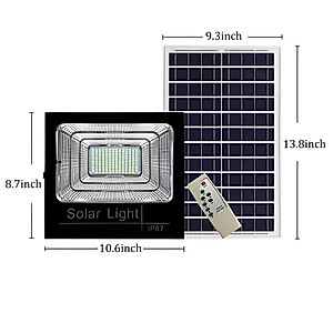 DuBom 100W-800W Solar Flood Light Outdoor Remote,6000K Bright LED,IP67 Waterproof Solar Power Security Light Auto On/Off Dusk to Dawn for Yard, Gazebo, Shed, Barn, Porch, Patio, Garage, Garden (150w)