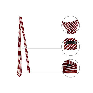Allegra K Men's Stripe Classic Self-Tied Necktie Skinny Tie Slim Ties for Business Casual One Size Red
