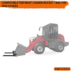 YINTATECH 43" 2000lbs Clamp on Pallet Forks Heavy-Duty Tractor Forks Compatible Tractor Bucket Forks for Tractor Attachments, Skid Steer, Loader Bucket