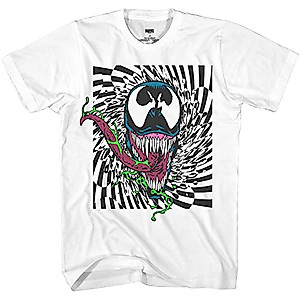 Marvel Men's Venom Graphic T-Shirt, White, Large
