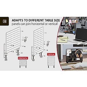 G-PACK PRO Clamp-on Desk Pegboard, Standing Desk Accessories for Office, Gaming Desk Organizer, Privacy Panel for Desk, Work Desk Organizer, 16.5 x 12.5-inch, S1 Black