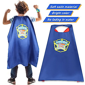Golray Super Big Brother Gifts Set with Superhero Cape Eyemask Dinosaur Slap Bracelets Necklace, Drawstring Backpack, Plush Keychain, Insulated Plastic Tumbler Cup Big Brother Gift Little Toddler Boy