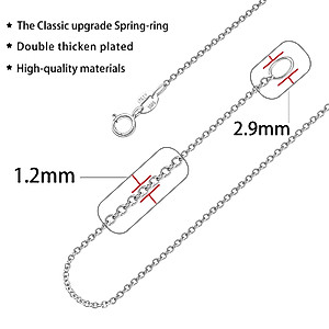 CIELTEAR 925 Sterling Silver Chain Necklace for Women Girls 1.2mm Cable Chain Italian Thin Silver Chain Super Sturdy & Lasting Shiney 18 Inch