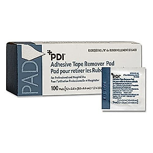 PDI Healthcare B16400 Adhesive Tape Remover Pad, 1.2" Width, 2.6" Length (Pack of 100)
