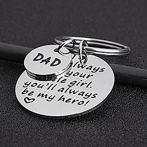 Fathers Day Dad Gift from Daughter Birthday Keychain Gift for Father Daddy Father in Law Stepdad Present Christmas Valentine Thanksgiving Gift for Papa Dad from Little Girl Kids Stocking Stuffer