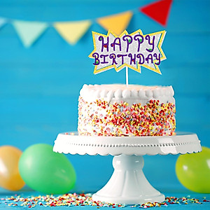 Cartoon Happy Birthday Cake Toppers for Kids - Perfect as cartoon-themed birthday party, baby shower party, or TV show party decorations for boys or girls - SugarGer