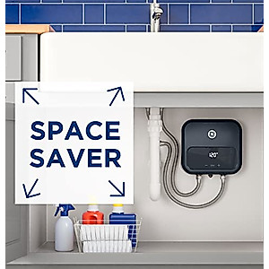 GE APPLIANCES 3.5 kW 120v Tankless Water Heater | Electric Water Heater with Digital Temperature Control | 3500 Watts | 0.7 Gallons per Minute, Diamond Gray (GE04SNLPDG)