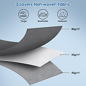 AIOR 4 Pack Clothes Storage Bags, Foldable Fabric Blanket Storage Bag, Storage Containers for Organizing, Clothing, Comforter, Sweater, Bedding, Bedroom, Pillows and Organization and Storage (Gray)