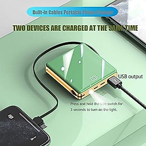 OYEALEX 3 in 1 with Built in Cable Portable Charger 15800mAh Cell Phone Battery Backup Ultra Slim Mini Power Bank with LCD Display Compatible with iPhone iPad Android Samsung Galaxy and More (Blue)