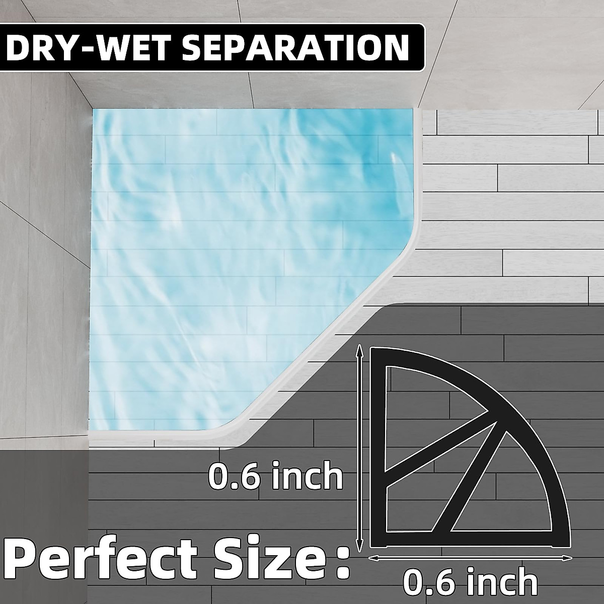 39" Collapsible Shower Threshold Water Dam Barrier,Walk in Shower Splash Guard for Bathtub,Shower Edge Water Stopper for Wet & Dry Separation,Shower Door Water Blocker in Bathroom Kitchen,Transparent