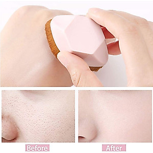 Foundation Makeup Brush Liquid Powder and Cream Foundation Brush Kabuki Flawless Flat Top Blending Makeup Brush(Black)